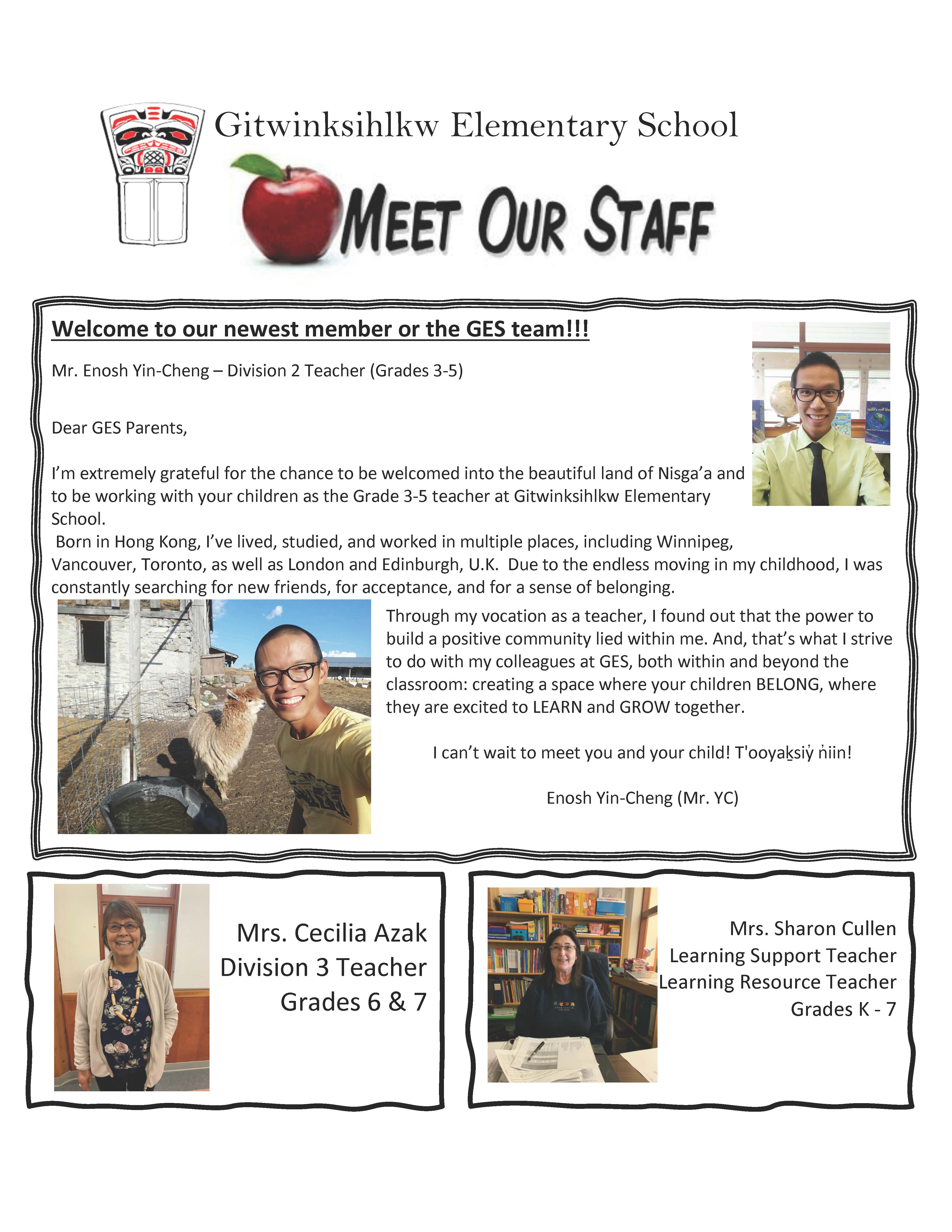 GES Staff Introductions 2020